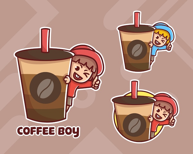 Delightful Coffee Boy Sticker Collection | Jiffy Designs