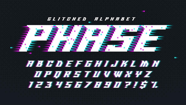 Glitched Alphabet: Vibrant Phase Typography | Jiffy Designs