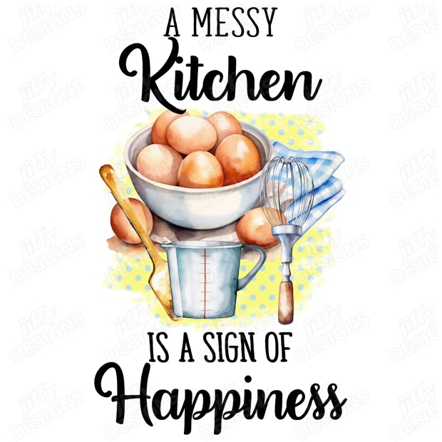 'A Messy Kitchen Is A Sign Of Happiness' Charming Culinary Illustration ...