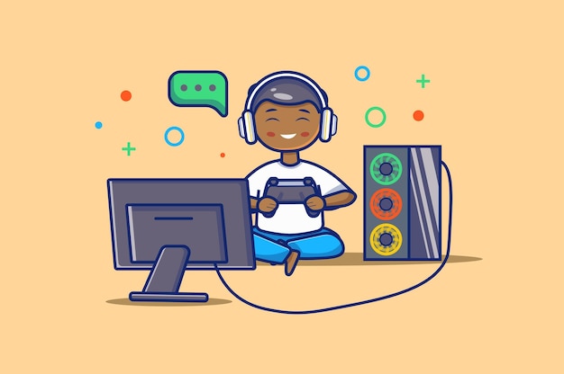 Vibrant Gamer Enjoying an Immersive Gaming Experience | Jiffy Designs