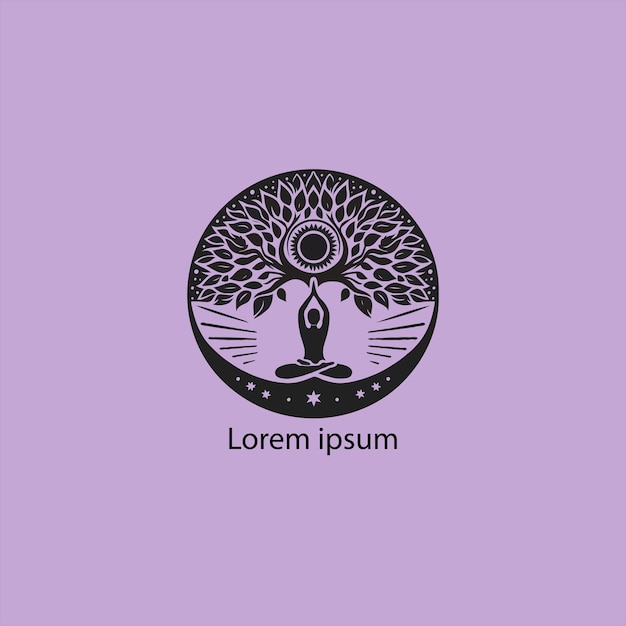 Serene Tree of Life Emblem in Black and White | Jiffy Designs