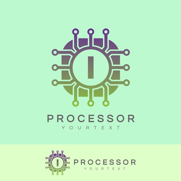 Stylized Processor Icon with Minimalist Typography and Color Palette ...
