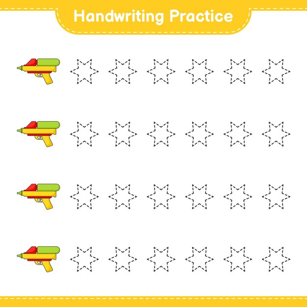 Vibrant Star Handwriting Practice with Water Guns | Jiffy Designs