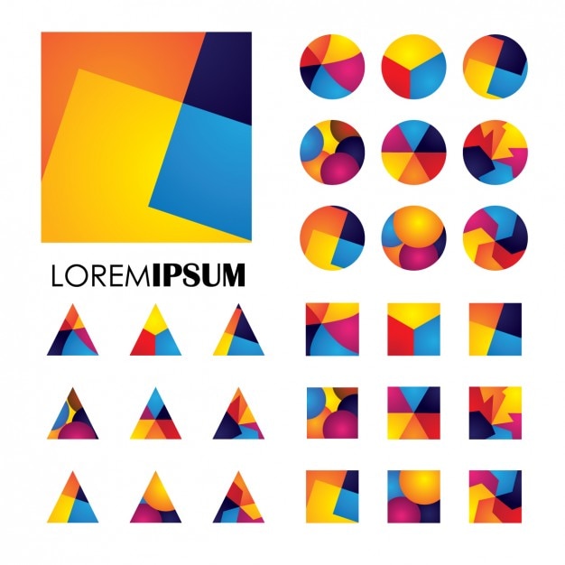 Vibrant Geometric Shapes and Colorful Abstract Design Elements Collection | Jiffy Designs