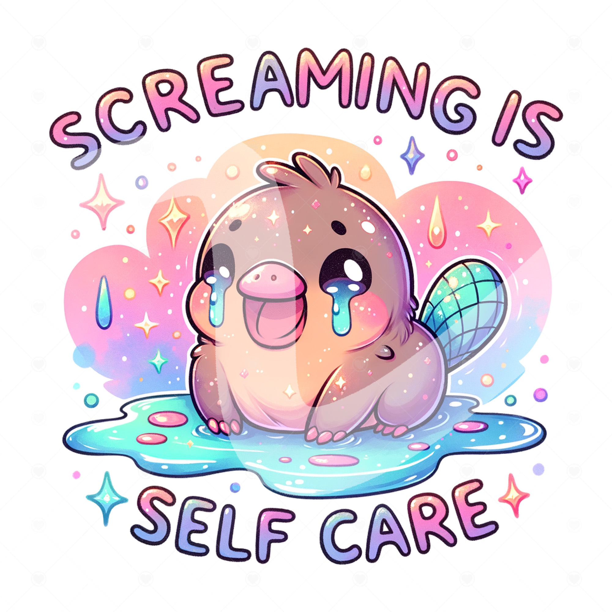 'Screaming Is Self Care' Featuring Adorable Crying Creature in Pastel ...