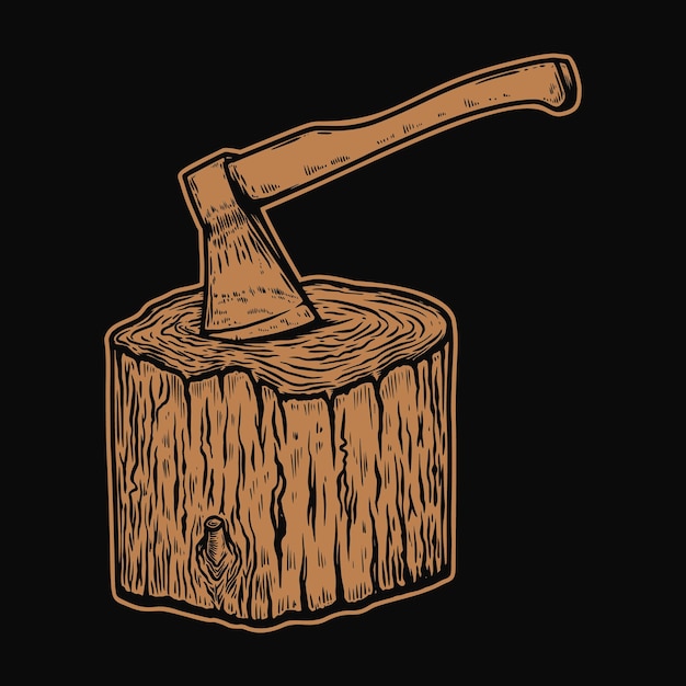 Rustic Axe Embedded in Weathered Wooden Stump | Jiffy Designs