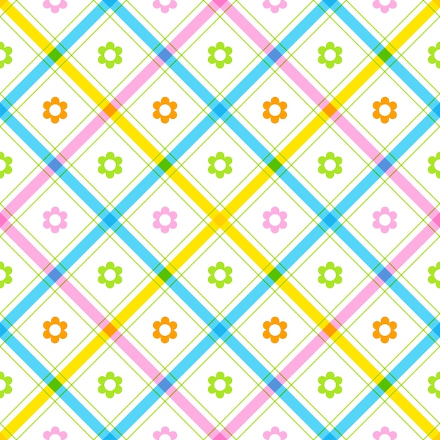 Vibrant Floral Diamond Pattern in Pastel Colors | Jiffy Designs