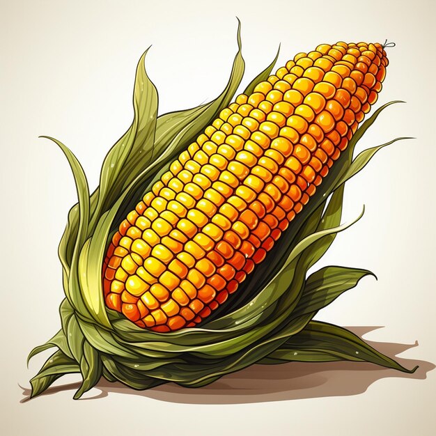 Vibrant Corn Cob with Lush Green Leaves | Jiffy Designs