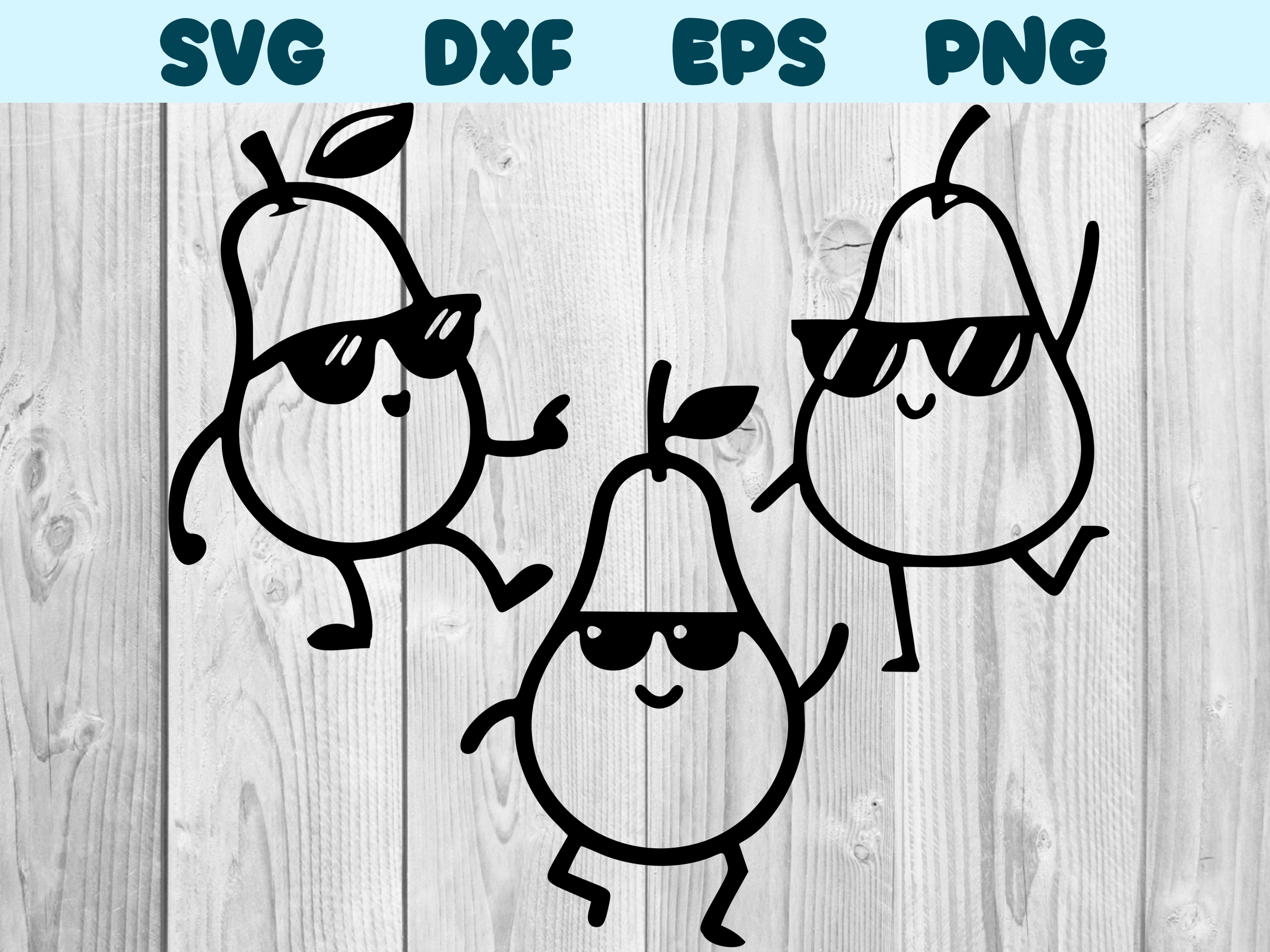 Cool Pear in Sunglasses Strutting with Confidence in Bold Monochrome ...