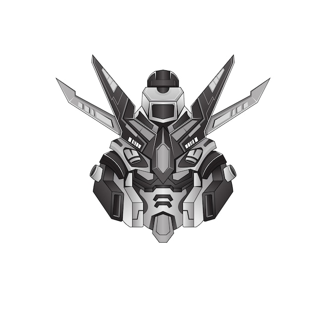 Sleek and Powerful Mecha Warrior Emblem | Jiffy Designs