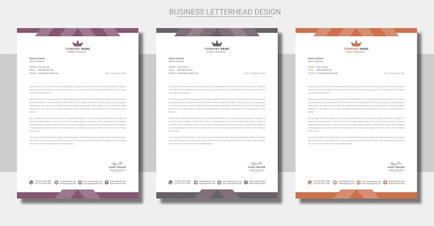 Elegant Geometric Letterhead Design with Crown Emblem | Jiffy Designs