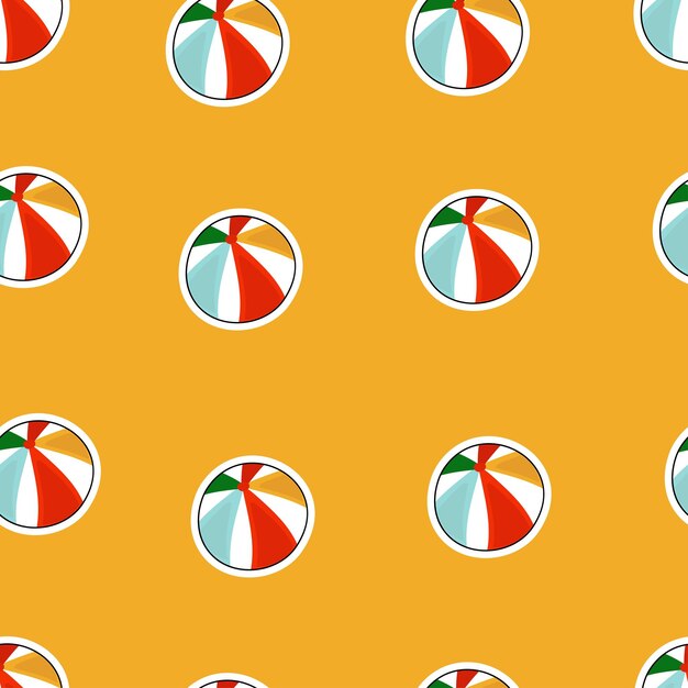 Vibrant Beach Ball Pattern on Sunny Yellow Background | Jiffy Designs