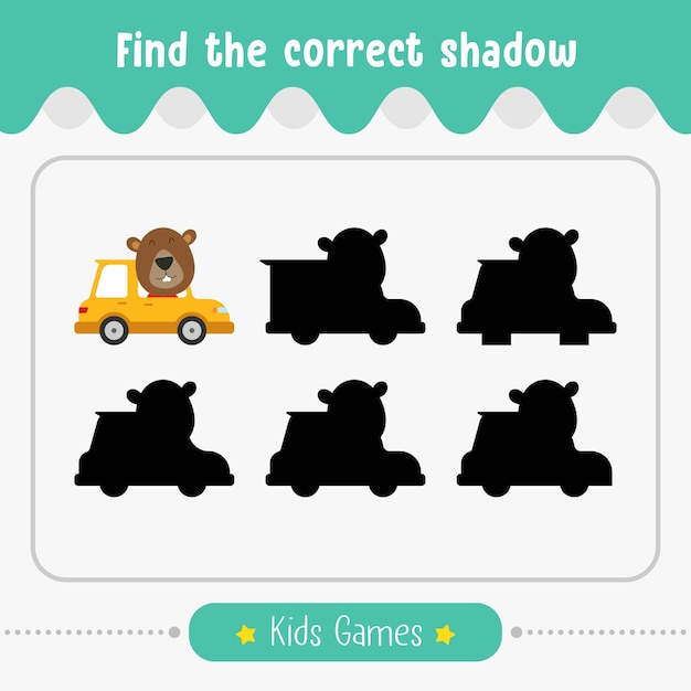 Playful Bear Shadows: Matching Game for Kids | Jiffy Designs