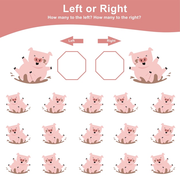 Adorable Pigs Facing Left or Right in Whimsical Illustration | Jiffy ...