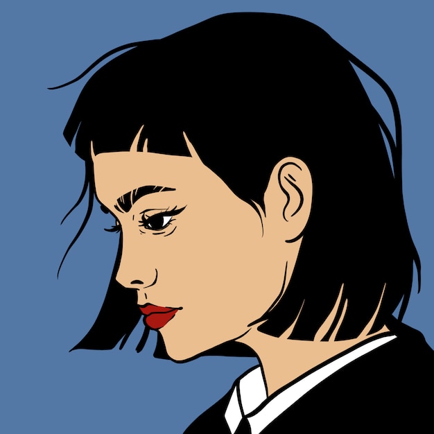 Striking Anime-Inspired Portrait on a Bold Blue Background | Jiffy Designs