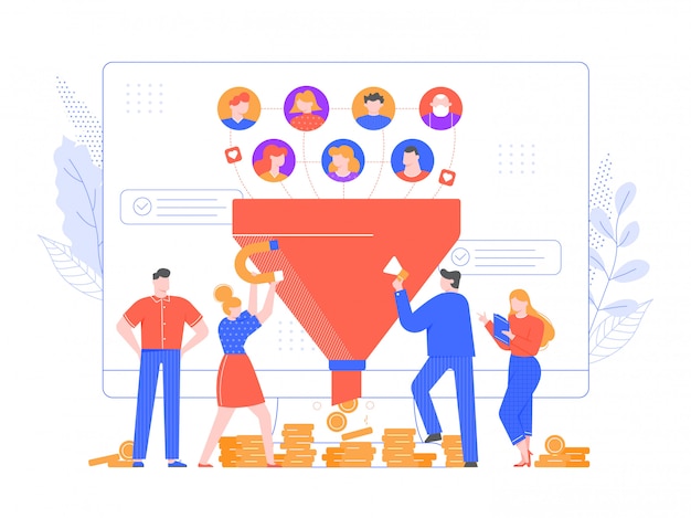 Diverse People Interacting with Customer Conversion Funnel | Jiffy Designs