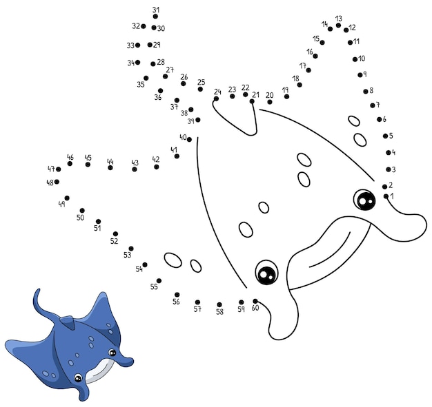 Playful Whale Dot-to-Dot: Connect the Spots to Reveal the Friendly ...