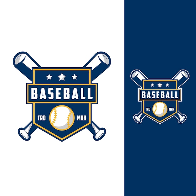 Iconic Baseball Emblem with Crossed Bats and Stars | Jiffy Designs