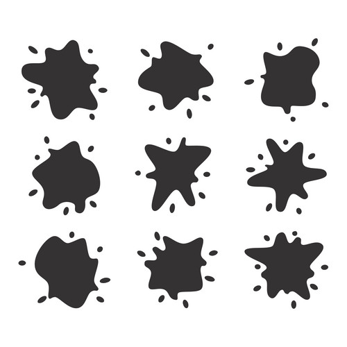 Vector Set Of Stain Icons For Logo. Dirt Stains Isolated On White ...