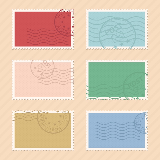 Vintage Postage Stamp Patterns with Wavy Lines and Textures | Jiffy Designs