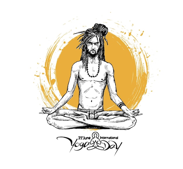 Serene Yogi in Meditation Pose Against Vibrant Sunset | Jiffy Designs