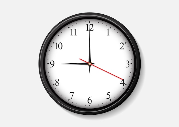 Classic Wall Clock with Bold Red Hands on White Dial | Jiffy Designs