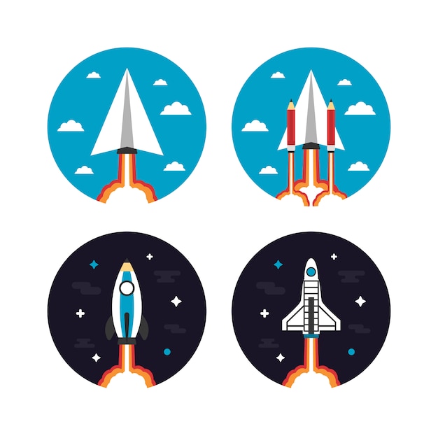 Soaring Rockets: Iconic Spacecraft Illustrations in the Sky | Jiffy Designs