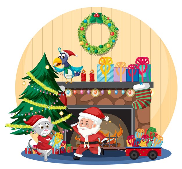 Festive Christmas Scene with Jolly Santa and Elves | Jiffy Designs