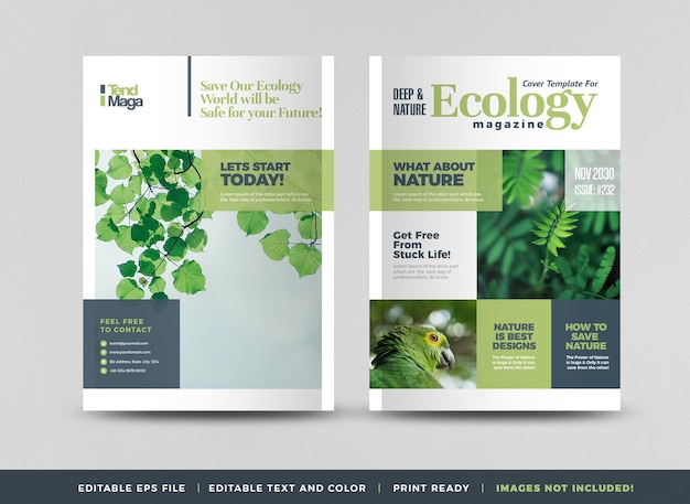 Vibrant Nature-Inspired Magazine Cover with Eco-Friendly Imagery ...