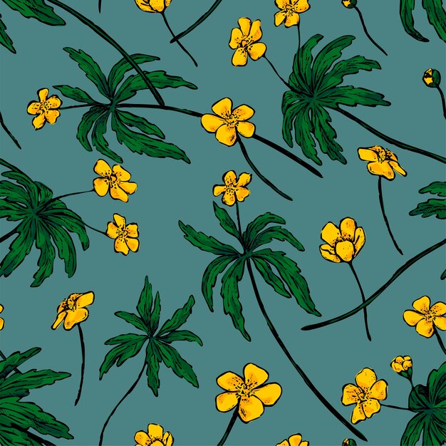 Lush Tropical Foliage with Vibrant Yellow Flowers | Jiffy Designs