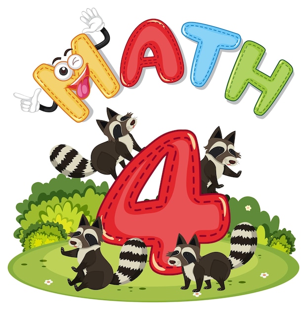 Playful Math: Raccoons Explore Colorful Numbers | Jiffy Designs