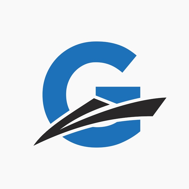 Sleek and Stylized Letter G with Swooping Accent | Jiffy Designs