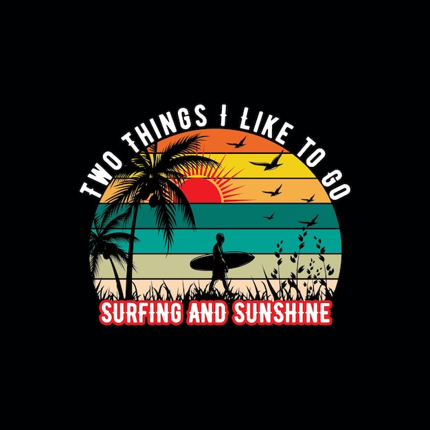 Surfing and Sunshine Beach Scene with Vibrant Sunset | Jiffy Designs