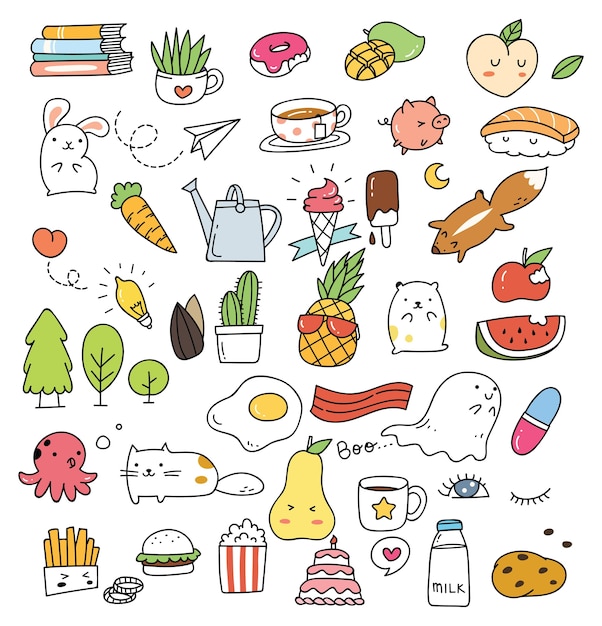 Vibrant Collection of Quirky Doodles and Everyday Objects | Jiffy Designs