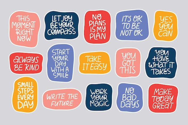Vibrant Motivational Phrases Collage with Inspiring Handwritten Text ...