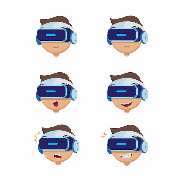 Diverse Collection of VR Headset Avatars with Expressive Emotions ...