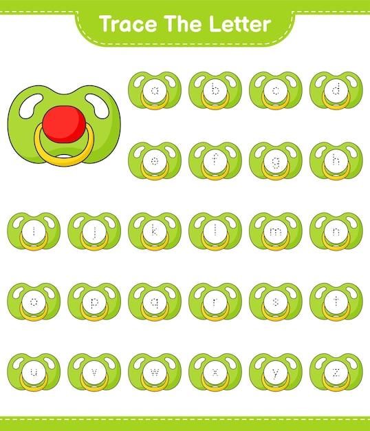 Trace The Alphabet With Pacifier Shapes Jiffy Designs