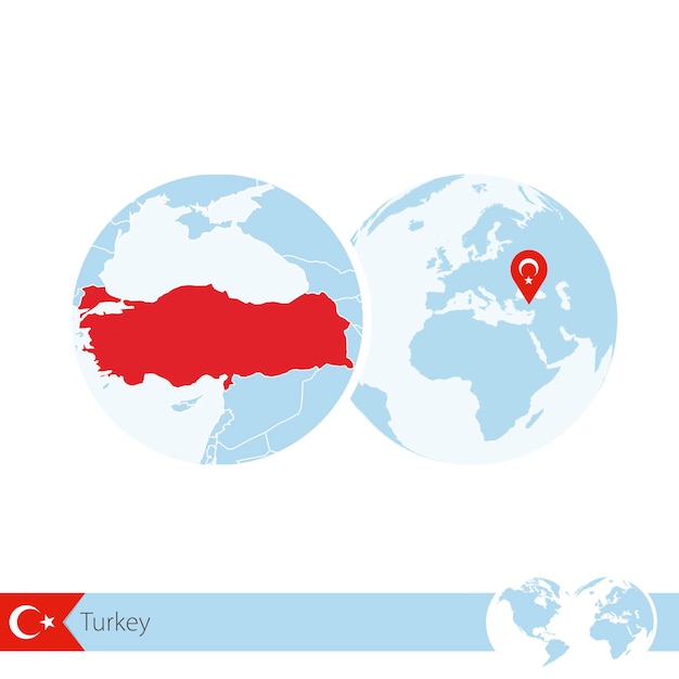 Vibrant Red Turkey Highlighted on the Global Map | Jiffy Designs