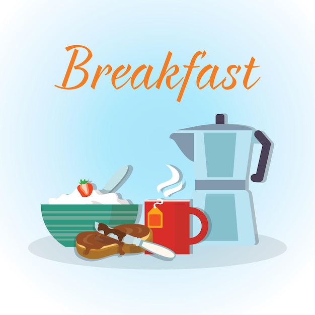 Delightful Breakfast Scene with Vibrant Illustrations | Jiffy Designs