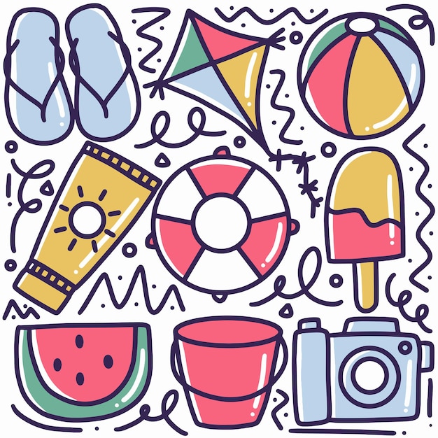 Vibrant Summer Fun Icons and Elements Collection | Jiffy Designs