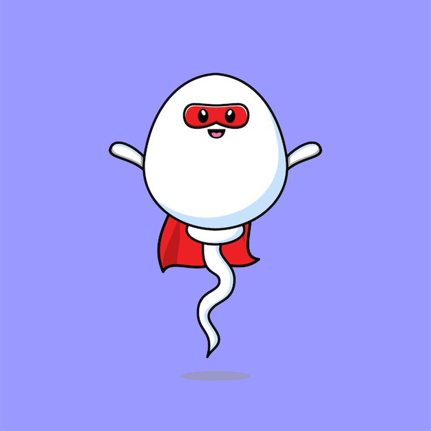 Cheerful Egg-Shaped Character in Red Superhero Costume | Jiffy Designs