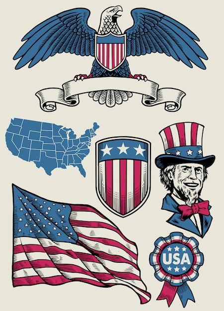 Patriotic American Symbols: Eagle, Flag, and Uncle Sam | Jiffy Designs