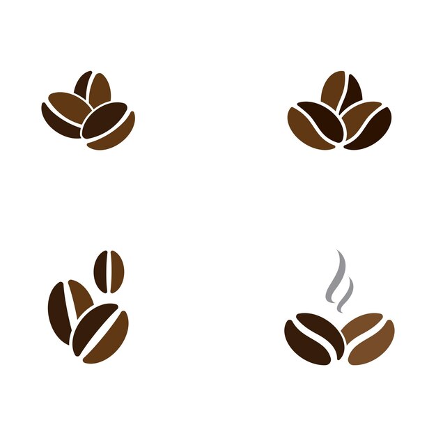 Diverse Collection of Stylized Coffee Bean Symbols | Jiffy Designs