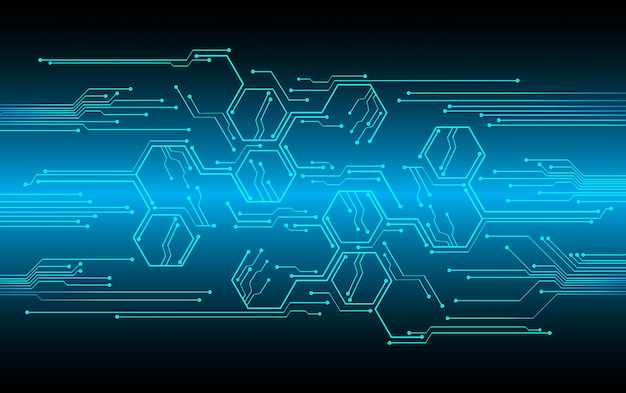 Glowing Hexagonal Circuits Illuminating the Digital Landscape | Jiffy ...