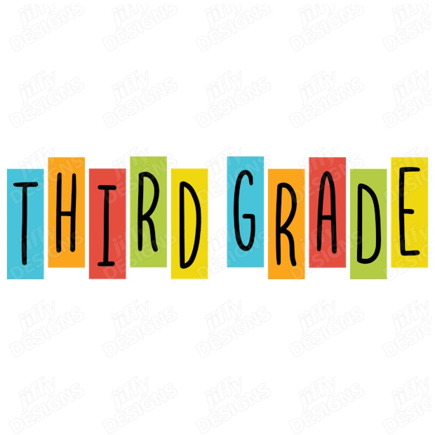 'Third Grade' Vibrant Colorblock Typography with Playful Geometric ...