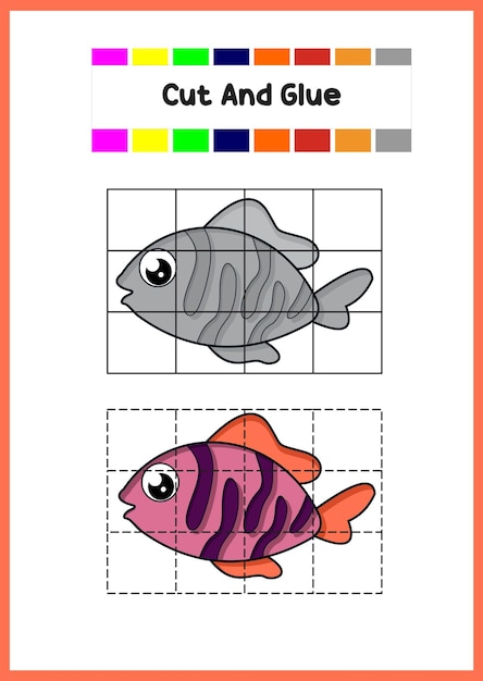 Vibrant Fish Cut and Glue Activity for Kids | Jiffy Designs