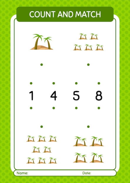Vibrant Palm Tree Counting and Matching Activity | Jiffy Designs
