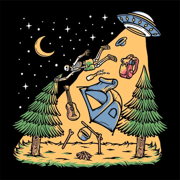 Whimsical Alien Campsite Under the Starry Night Sky | Jiffy Designs