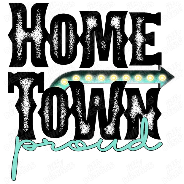 'Home Town Proud' Retro-Inspired Typography with Illuminated Arrow ...