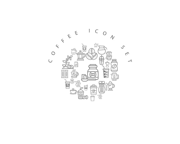 Comprehensive Collection of Iconic Coffee-Themed Graphic Elements ...